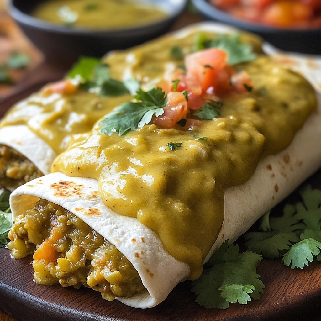 Smothered Green Chili Burritos