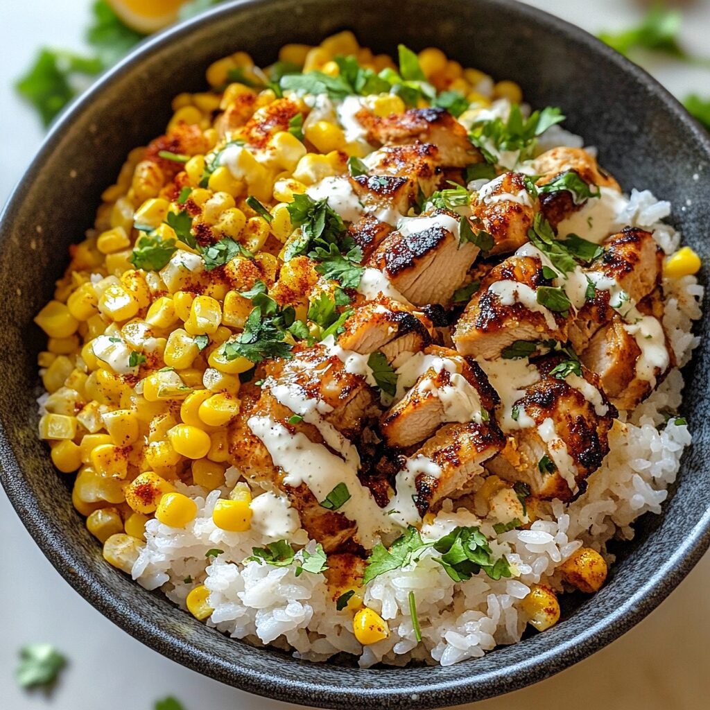 Street Corn Chicken Rice Bowl