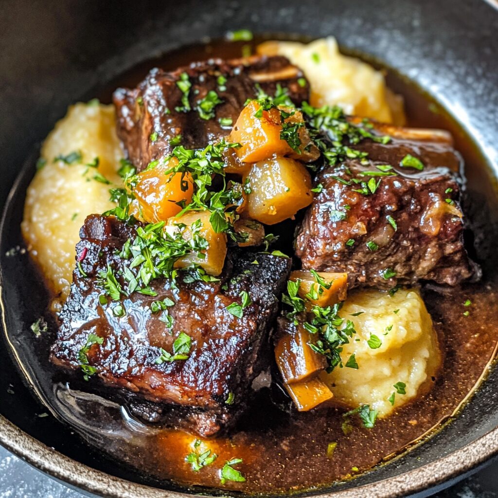 Red Wine Braised Short Ribs (Dutch Oven Recipe)