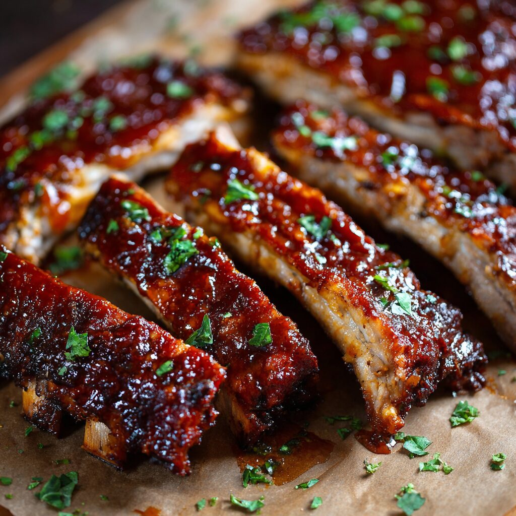 Easy Oven Baked Ribs with Homemade BBQ Sauce
