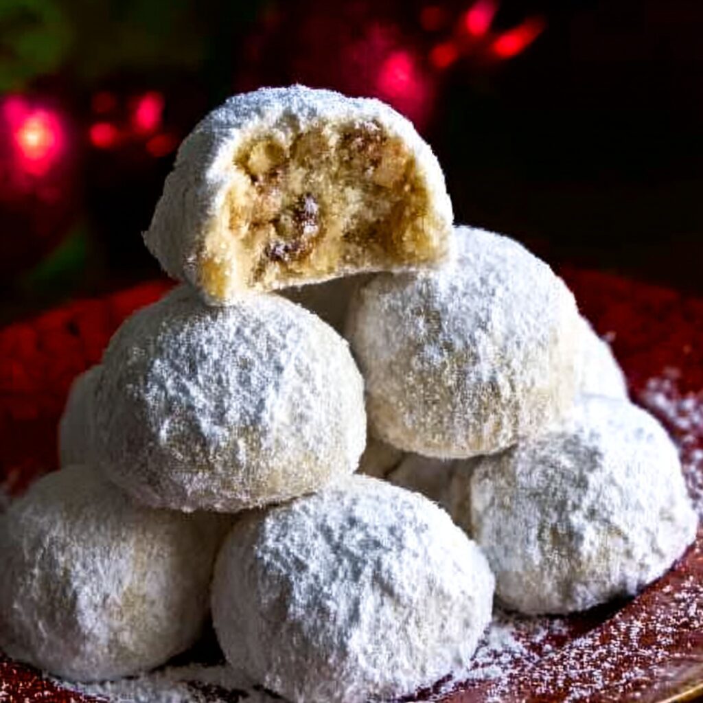 Buttery Walnut Snowball Cookies