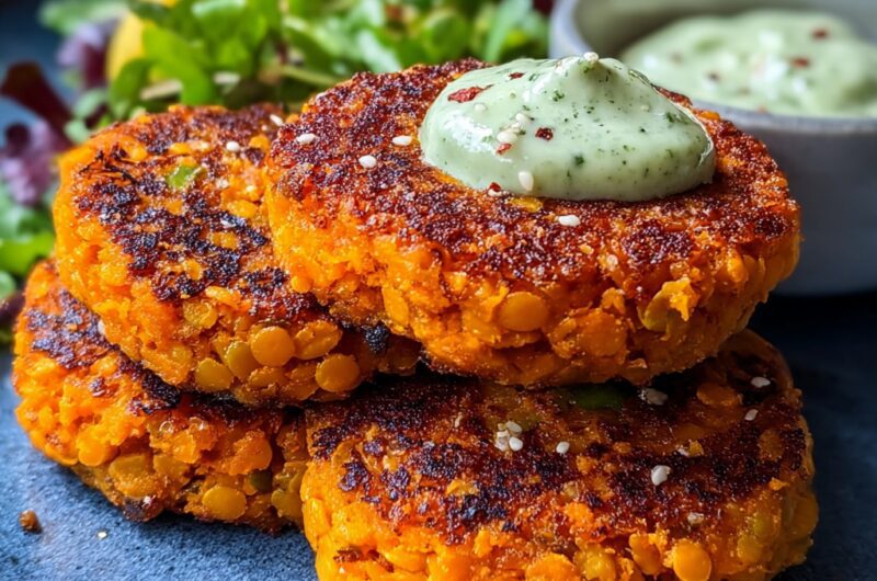 CRISPY SWEET POTATO & RED LENTIL PATTIES That Delight!