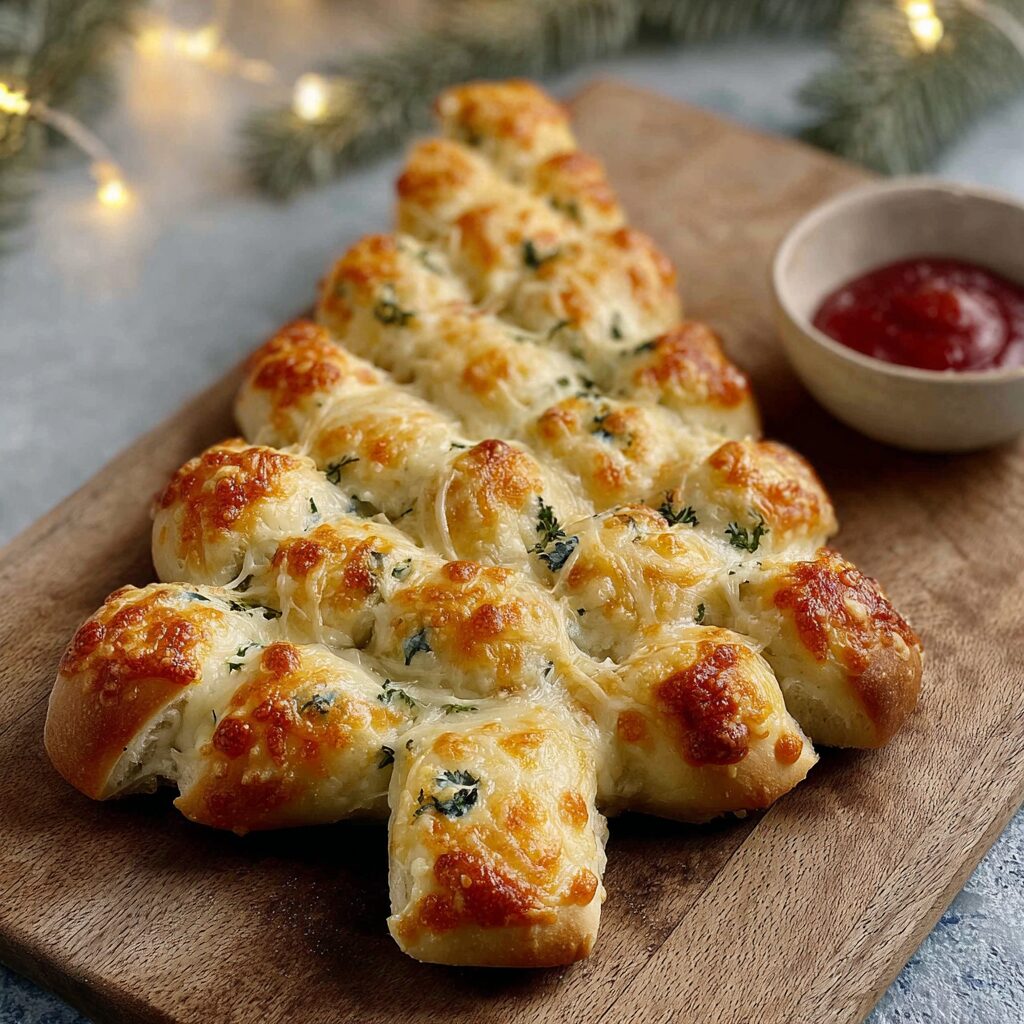 Cheesy Christmas Tree Bread